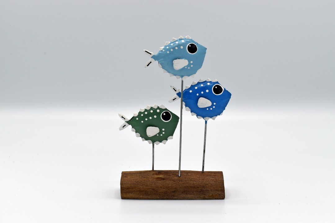 Blue School of Puffer Fish a FAB Gift - Etsy