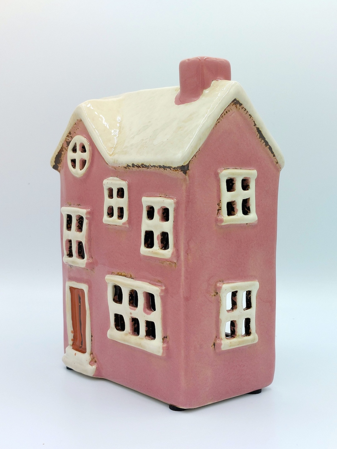 Pink Ceramic Tea Light House - Etsy UK