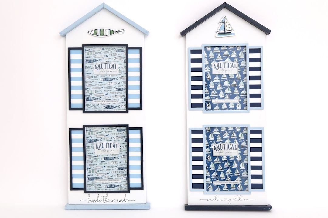 Nautical Double Photo Frames Beach Vibe Seaside Theme - Etsy