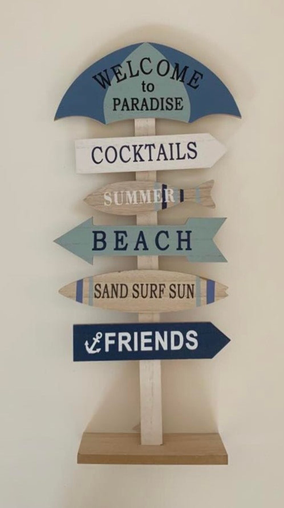 Welcome to Paradise Sign Seaside Theme Gift Wooden Home Decor Coastal ...