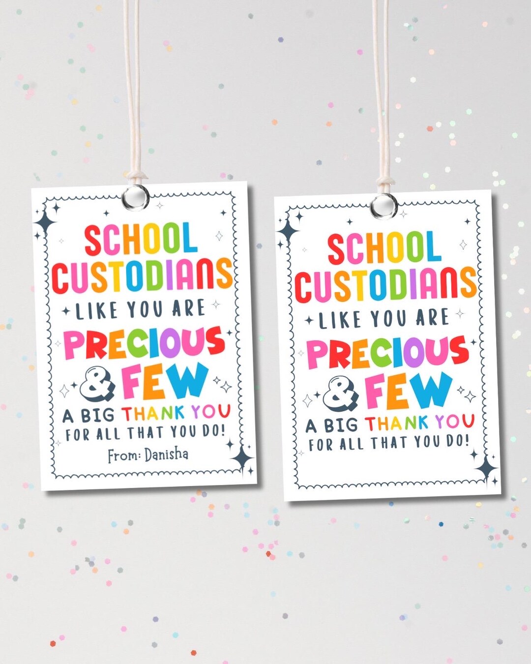 School Custodian Appreciation Gift Tag, Printable Thank You School ...