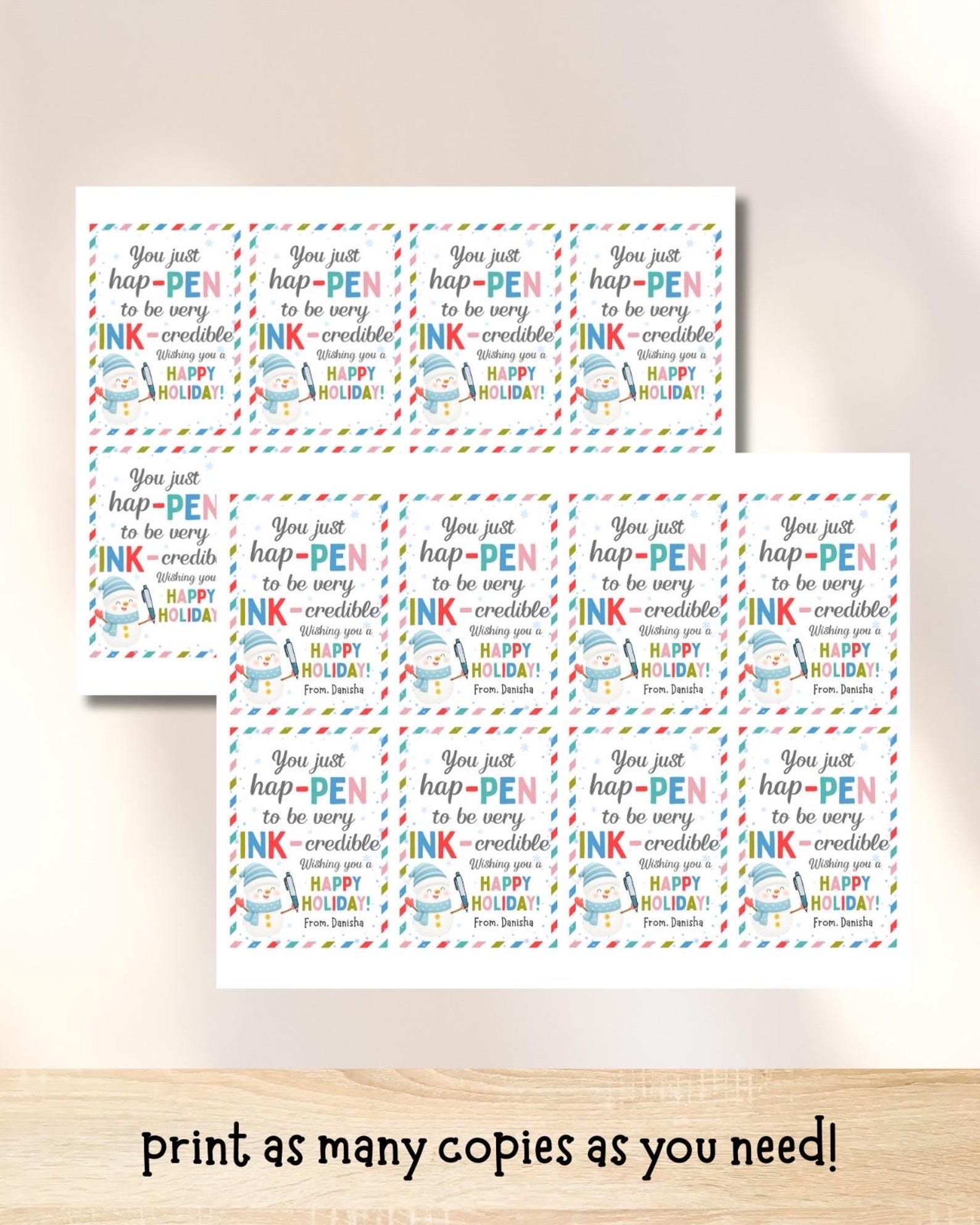 You Just Hap-pen to Be Ink-credible Printable Gift Tag, Appreciation ...