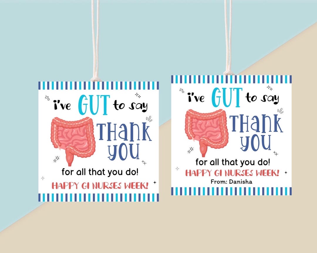 GI Nurses and Associates Tags Printable, GI Nurse Thank You Tag, GI ...