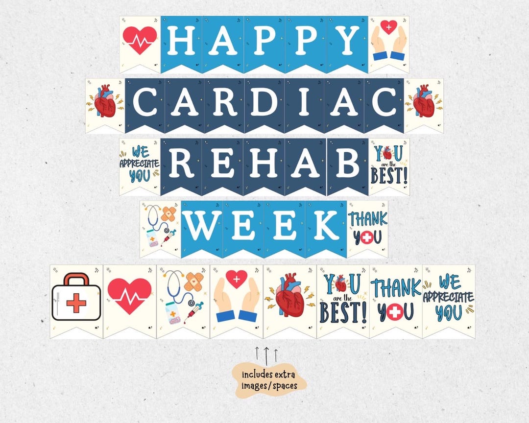 Cardiac Rehabilitation Week Banner Printable Cardiac Rehab Week Sign ...