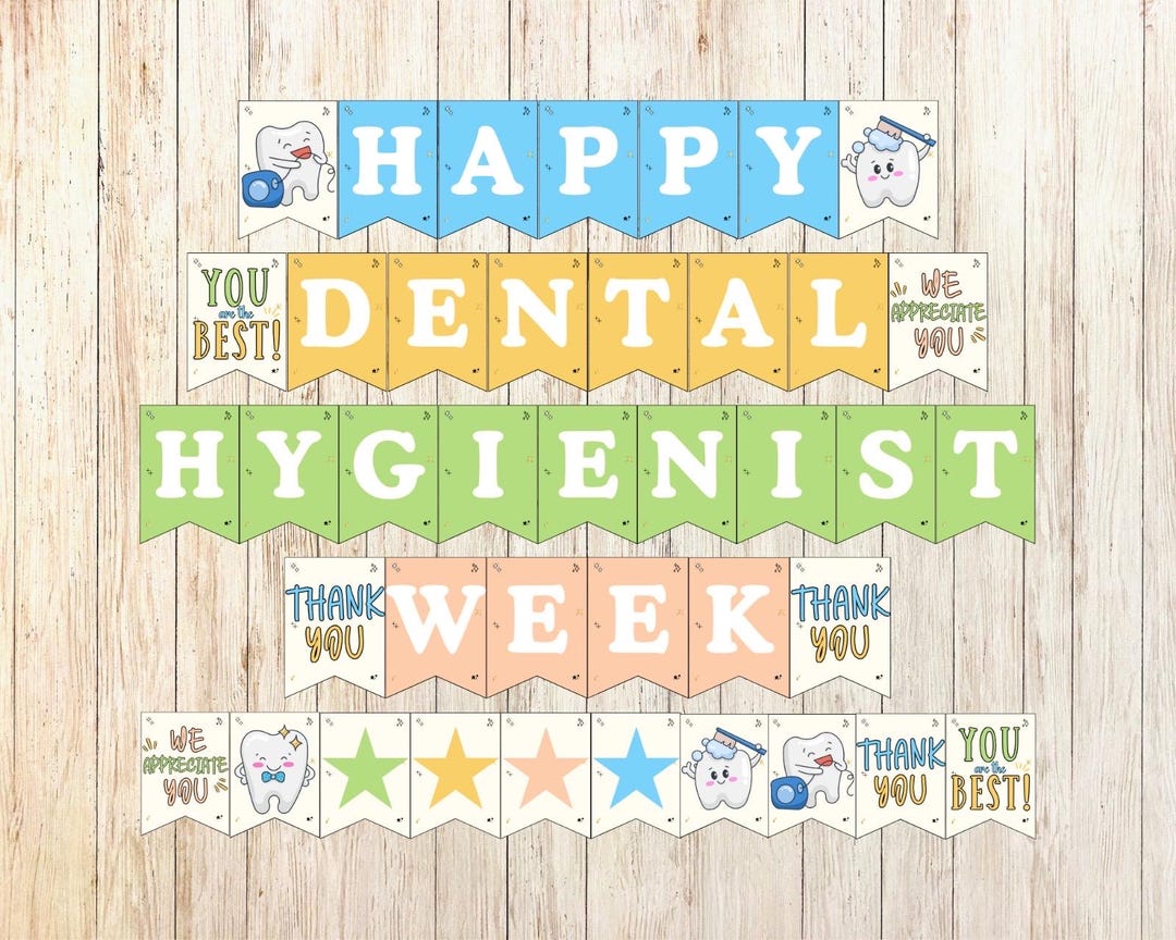 Dental Hygienist Week Banner Printable, Dental Hygienist Appreciation ...