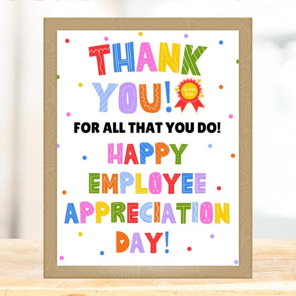 Employee Appreciation Sign - Etsy