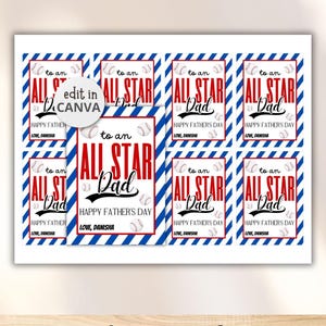 To an All Star Dad Happy Father's Day Tag, Printable Happy Father's Day ...