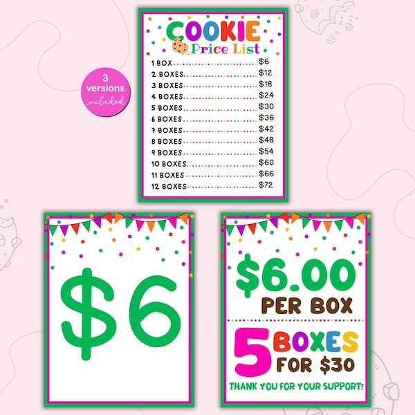2026 Cookie Booth Sheets - Etsy