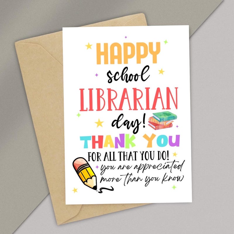 Librarian Card - Etsy