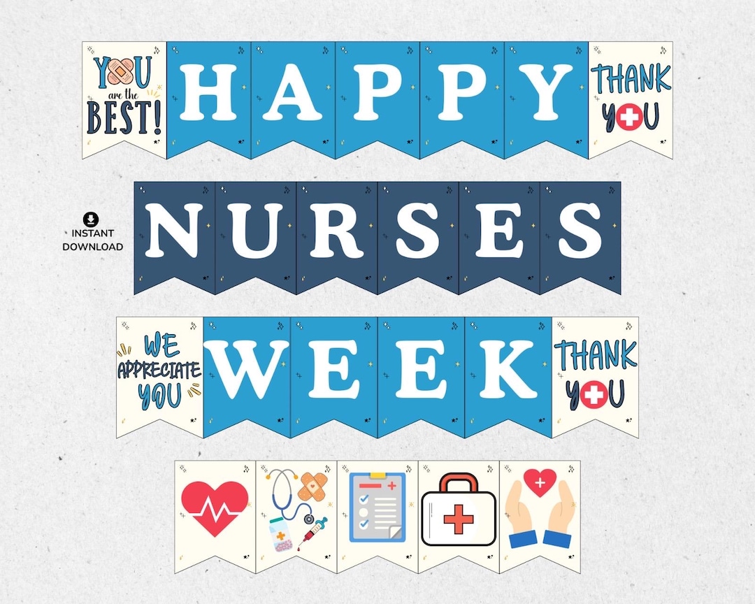 Nurses Week Printable Banner, Happy Nurses Week Sign, Nurse ...