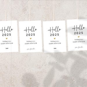 Happy New Year Gift Tag Printable, Best Wishes Gor a Sparklinh 2025 Tag ...