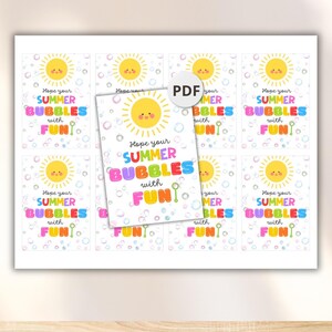 Hope Your Summer Bubbles With Fun Tag Editable, End of School Year Tags ...