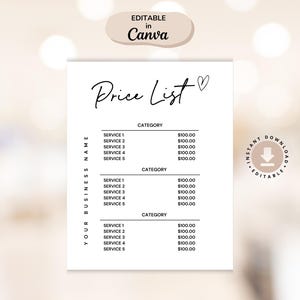 Printable Modern Price List & Payment Sign, QR Code Sign Template ...