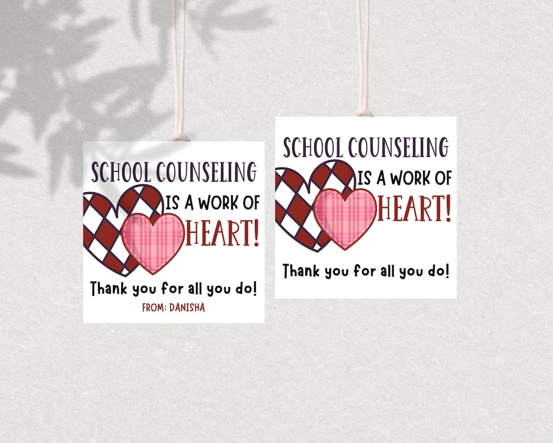 School Counselor Gift Tag, National School Counseling Week Gift Tag ...