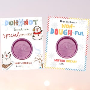 Holiday Play Dough Card Printable, Play Dough Holder, Classroom Favor ...