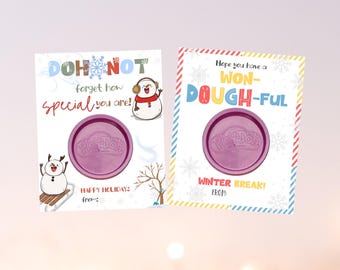 Christmas Play Dough Card Printable, Play Dough Holder, Classroom Favor ...