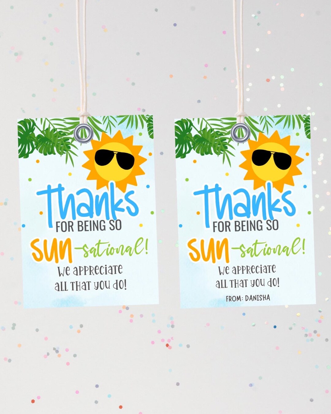 Editable Sun-sational Gift Tag, Sun Gift Tag, Staff Teacher Nurse ...