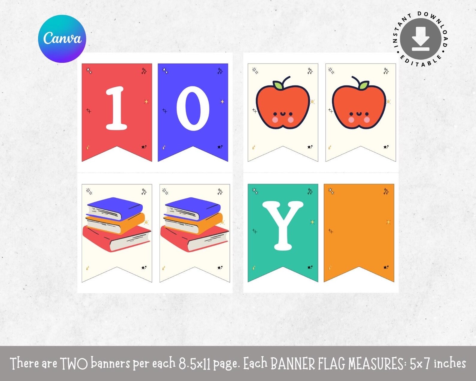 100 Days of School Banner: Classroom Decor (printable Editable PDF) - Etsy