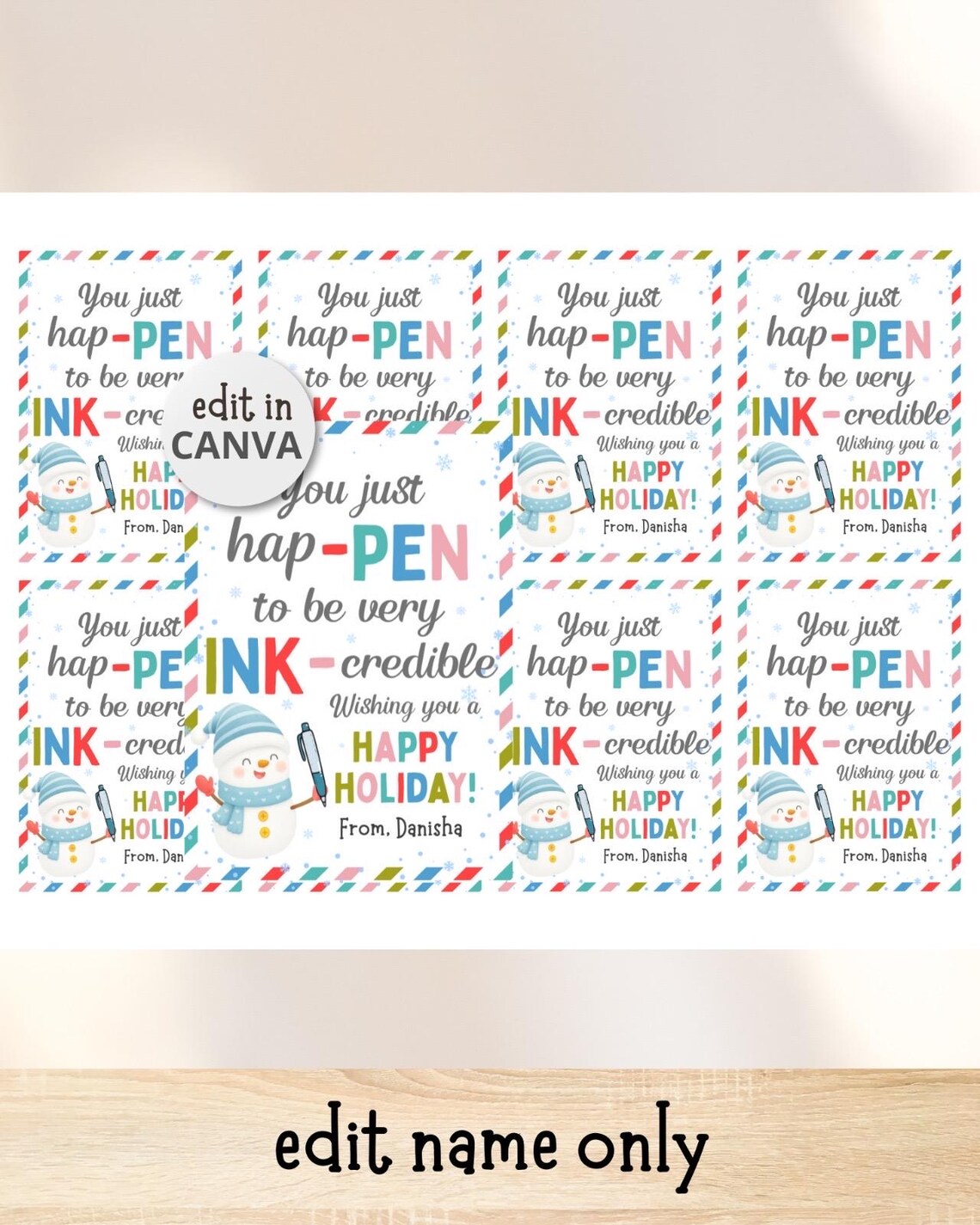 You Just Hap-pen to Be Ink-credible Printable Gift Tag, Appreciation ...