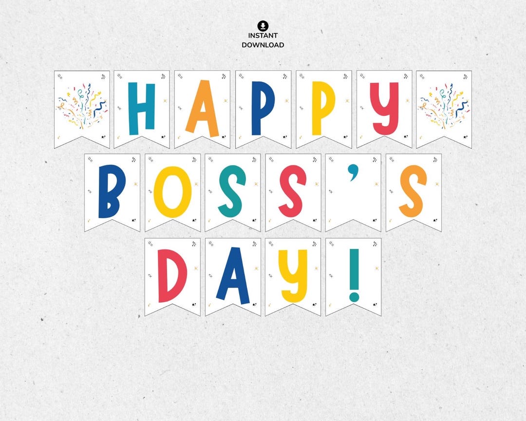 Boss Day Banner Printable Boss Appreciation Day Decor, Happy Boss's Day ...