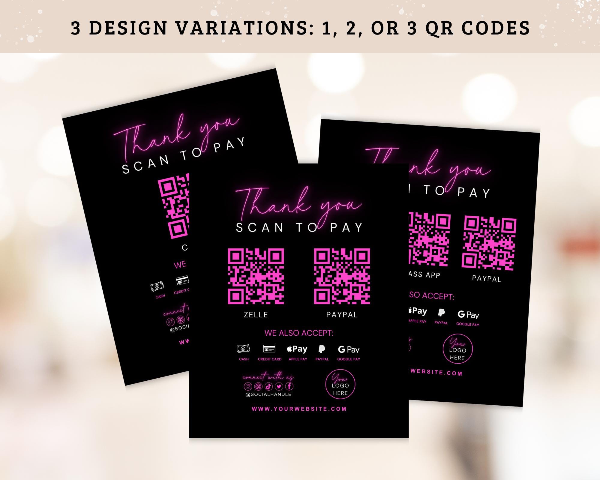 DIY Price List Template & Scan to Pay Template QR Code Sign Canva ...