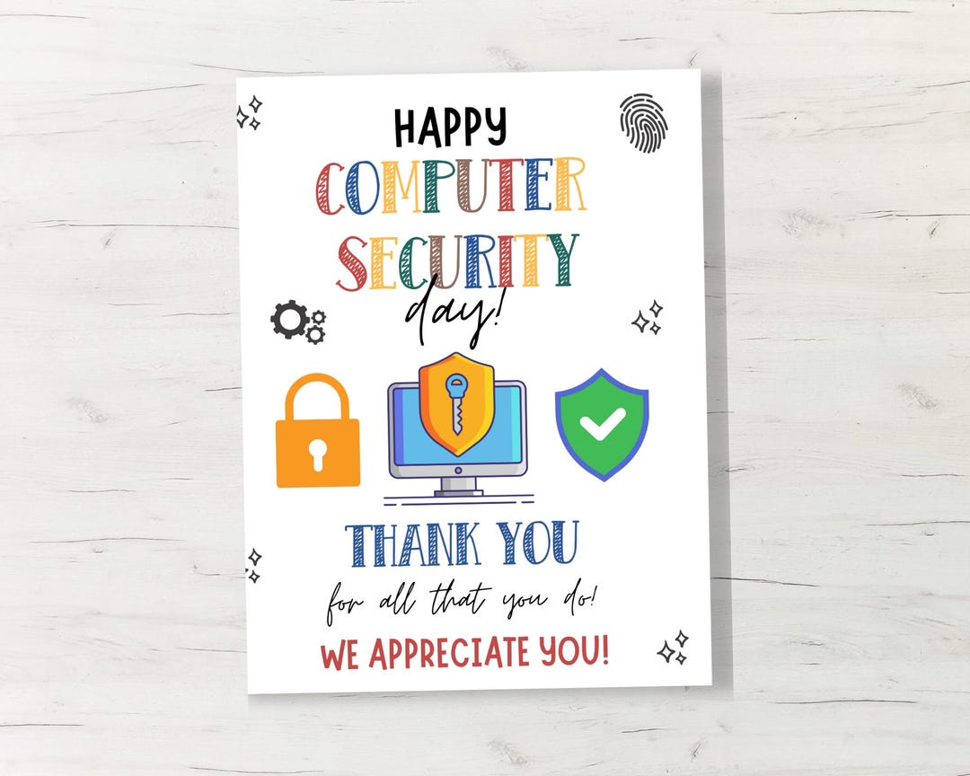 Letrero imprimible para el Día de la Seguridad Informática, obsequio ...