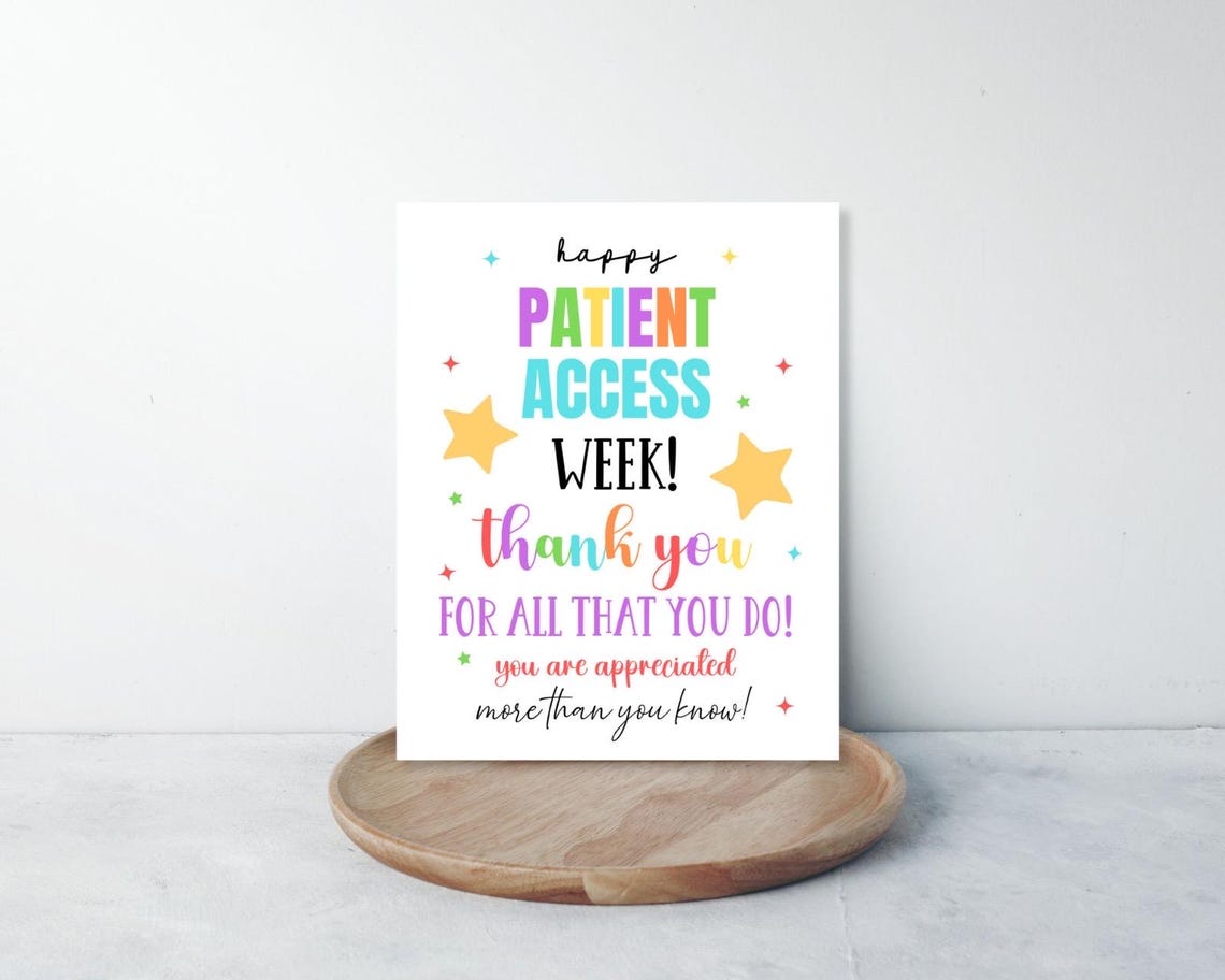 Patient Access Week Sign: Appreciation Poster (digital Download) - Etsy