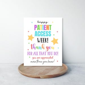 Patient Access Week Sign: Appreciation Poster (digital Download) - Etsy