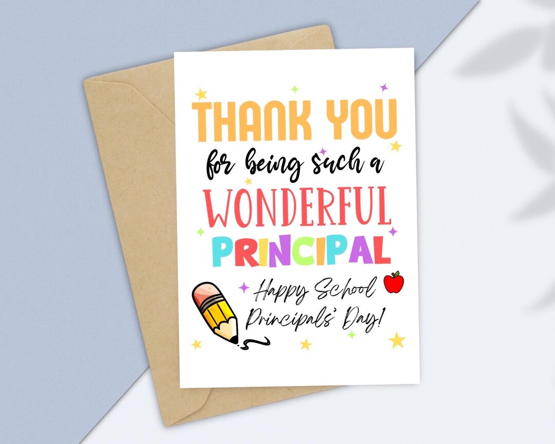 Principal Appreciation Card: Printable Thank You Gift (PDF) - Etsy
