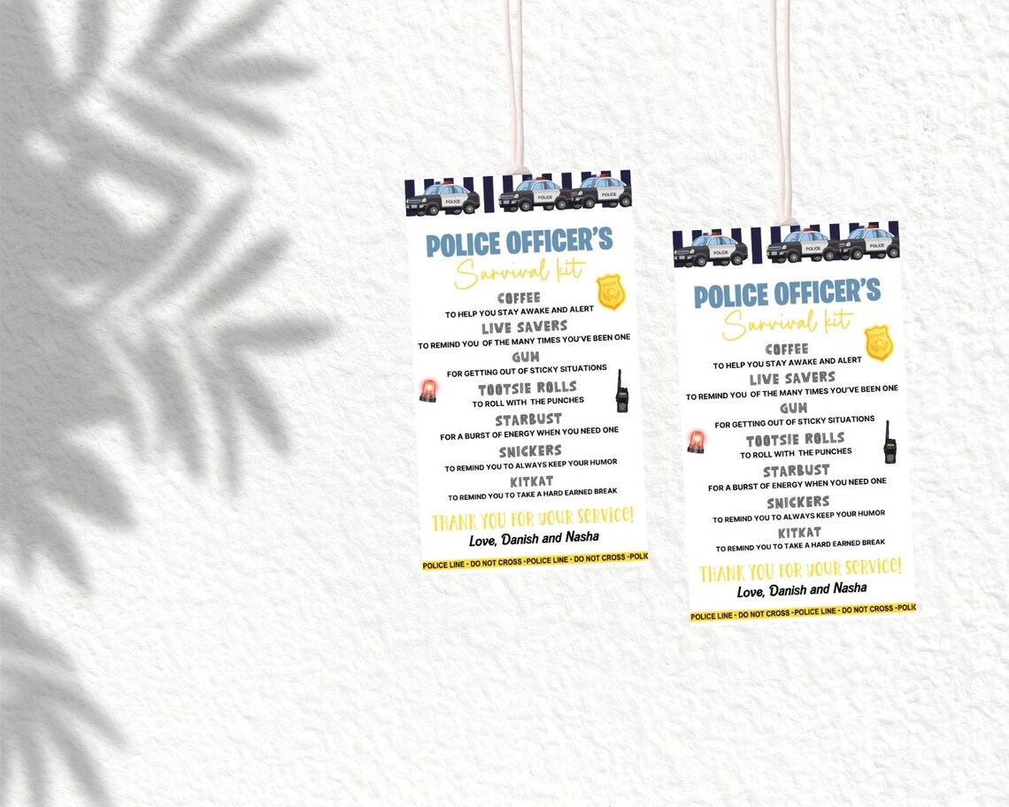 EDITABLE Police Survival Kit Tag, Police Officer Gift Idea, Police Care ...