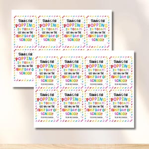 Thanks for Popping in Today Tag, See You on the First Day of School ...