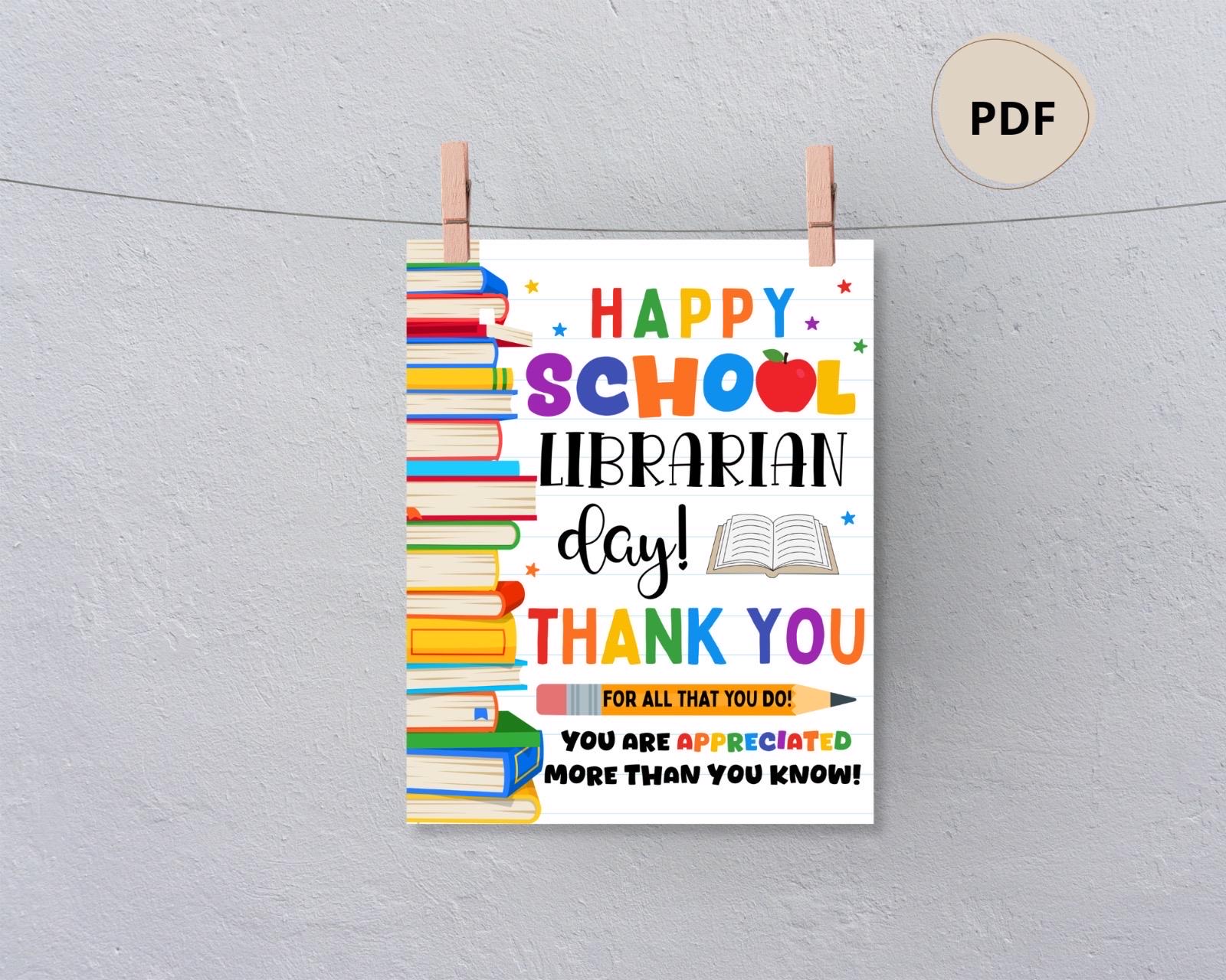 School Librarian Appreciation Poster Printable, School Librarian Day ...