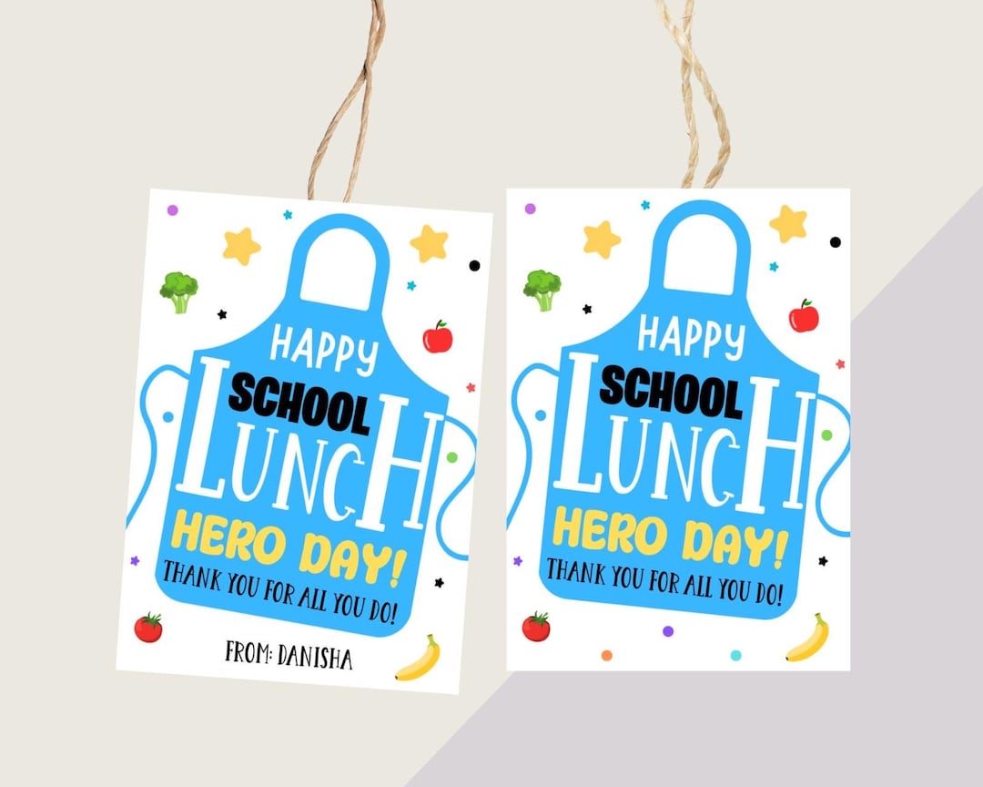 School Lunch Hero Day Gift Tag: Staff Appreciation Printable (PDF) - Etsy