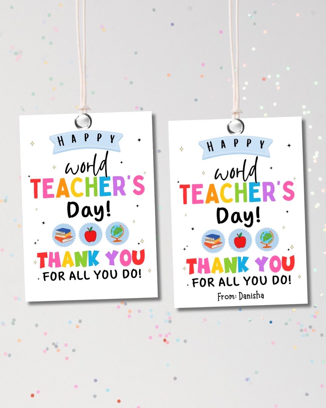 World Teachers Day Gift Tag Printable, World Teacher Day Tag, Happy ...