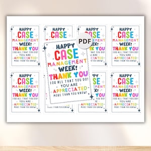 Happy Case Management Week Gift Tags Printable, Case Management Week ...