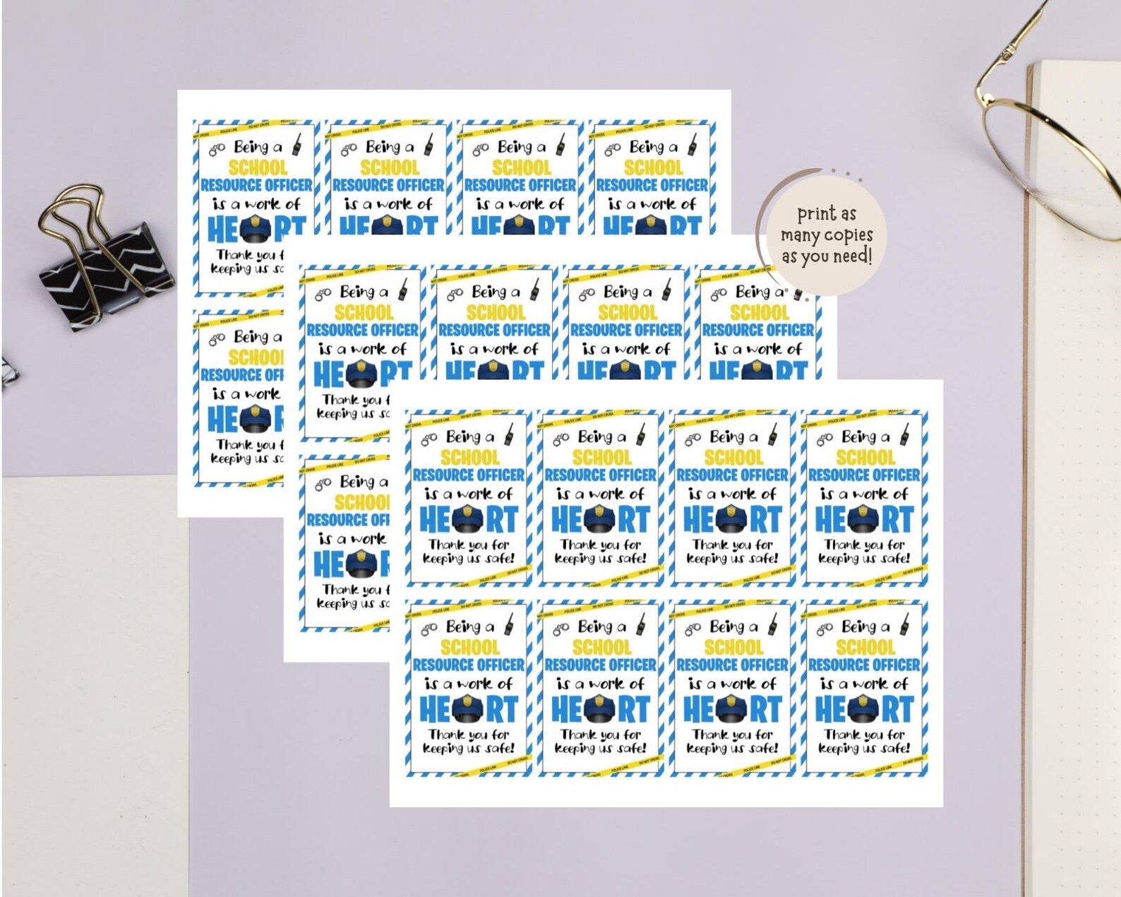 School Resource Officer Gift Tag Printable, School Officer Tag, School ...