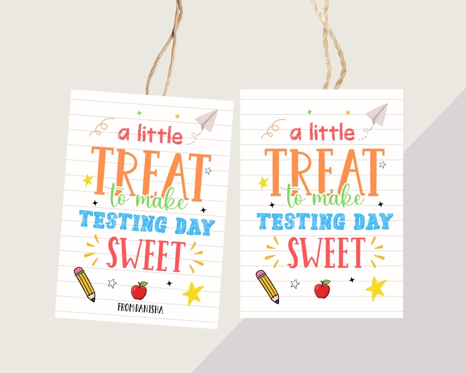 Testing Day Treat Tag: Printable Gift Tag (PDF) - Etsy