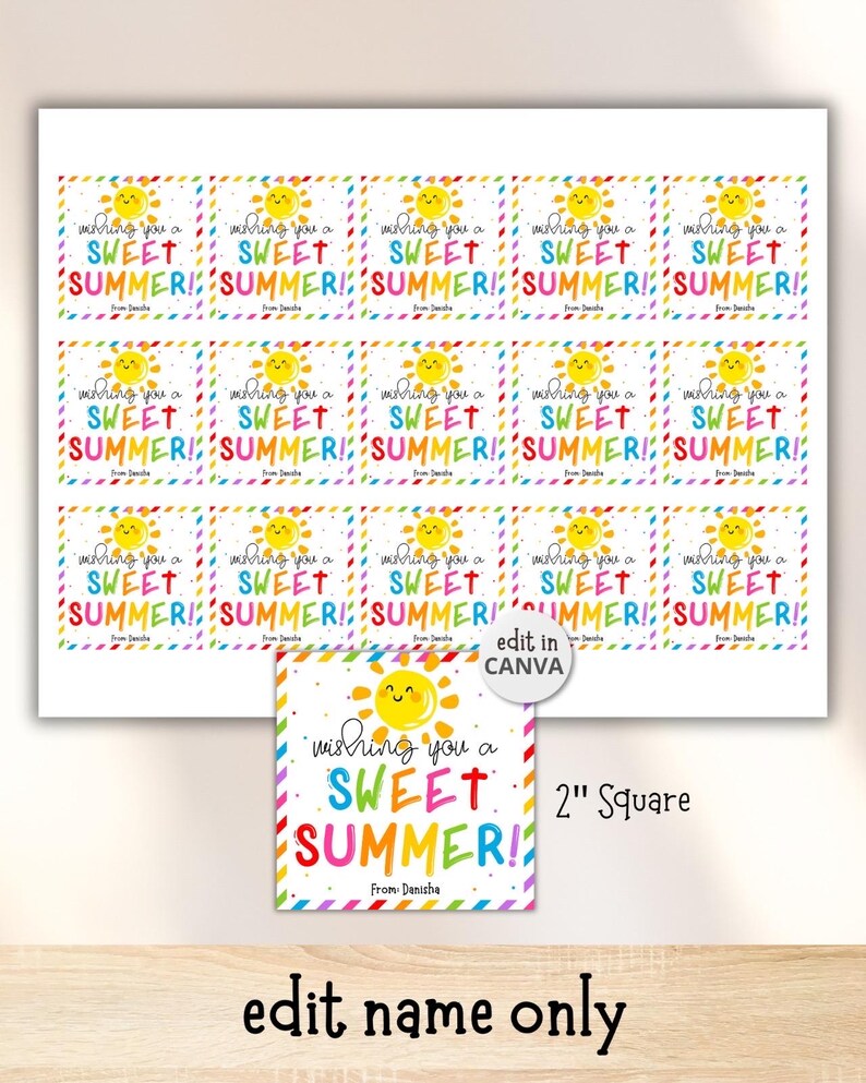 Have A Sweet Summer Gift Tag Template, Printable Sprinkles End of ...