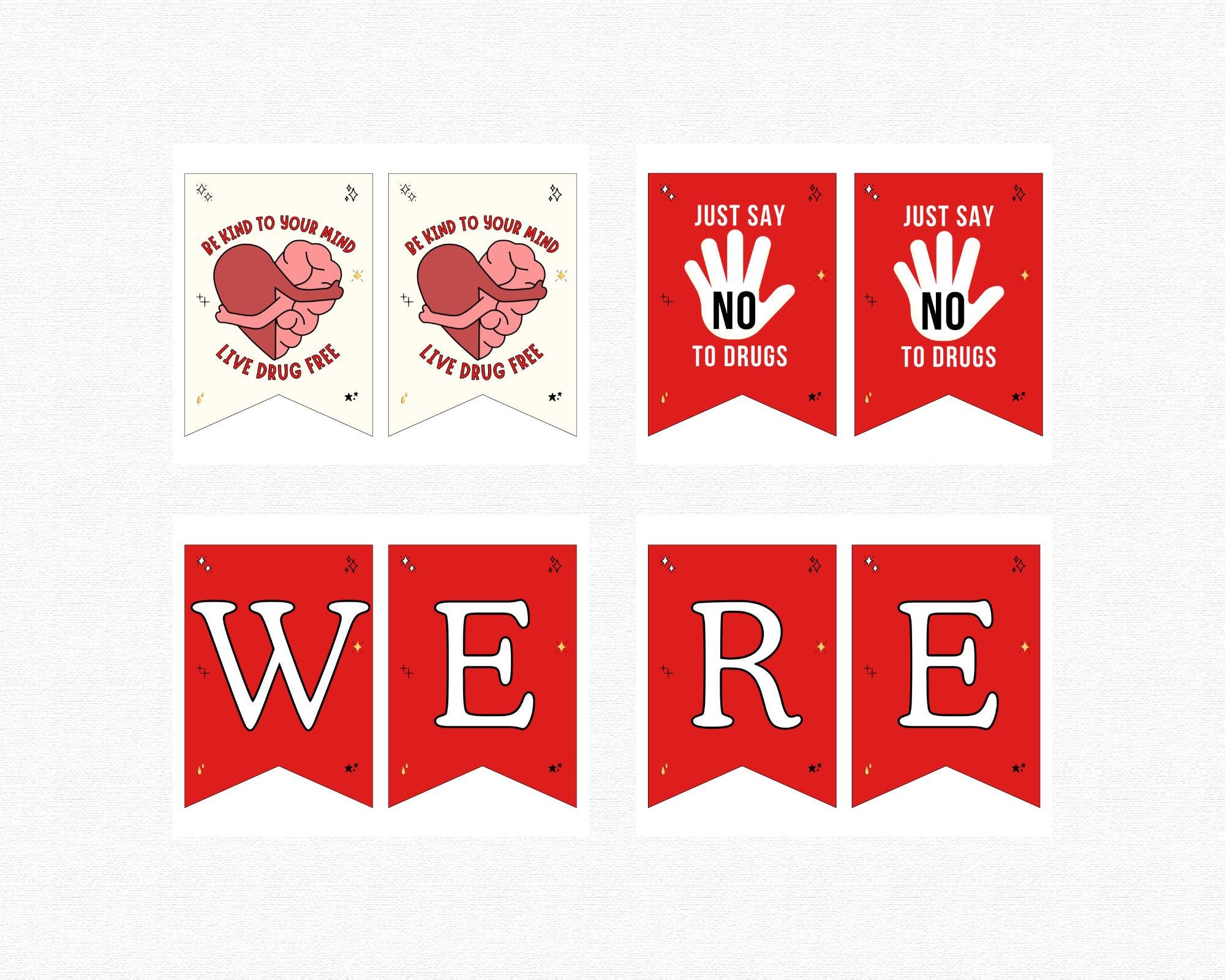 Red Ribbon Week Banner Printable, Red Ribbon Week Bulletin Board Decor ...