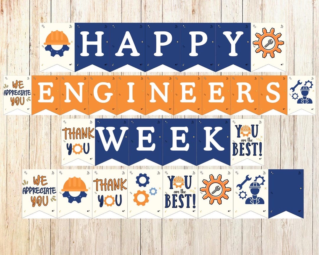 Engineers Week Printable Banner, Happy Engineers Week Sign, Engineer ...