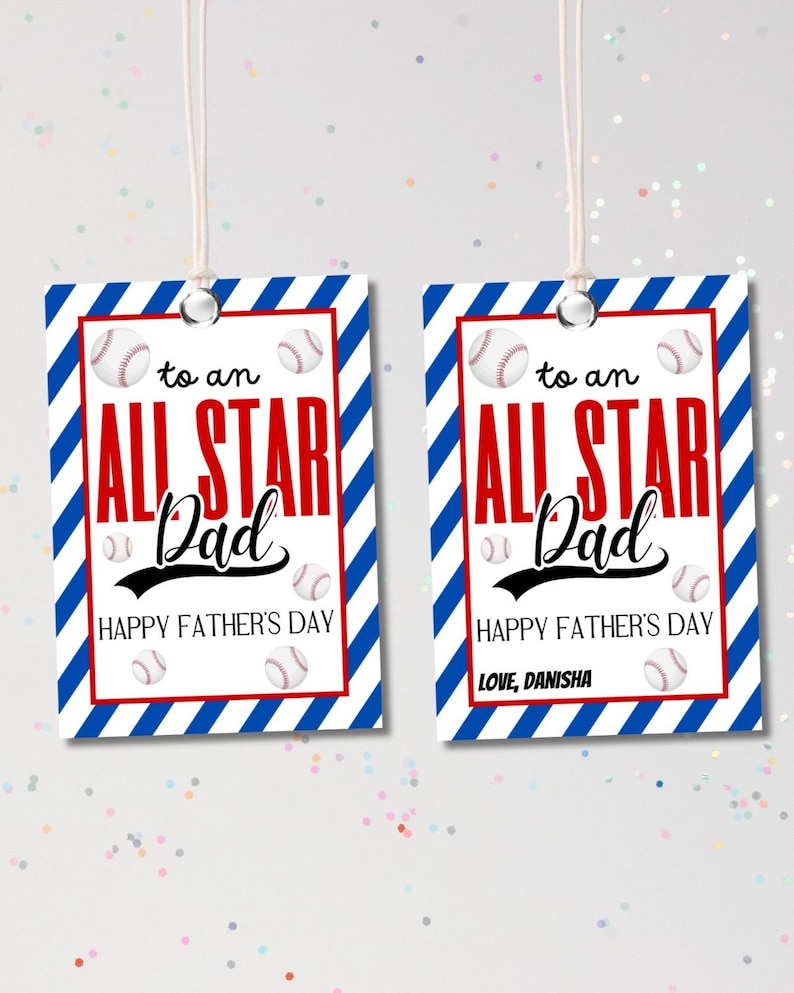 To an All Star Dad Happy Father's Day Tag, Printable Happy Father's Day ...