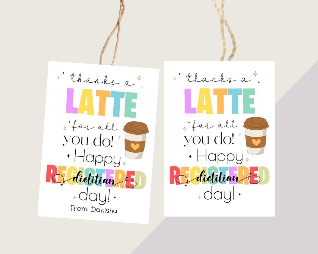 Registered Dietitian Gift Tag Printable, Happy Registered Dietitian Day ...