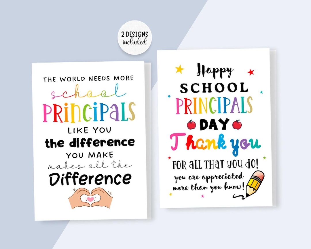 School Principal Appreciation Card: Thank You Card, 5x7 (PDF) - Etsy