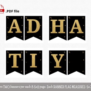 Happy Graduation Banner Printable, Black and Gold Graduation Banner ...