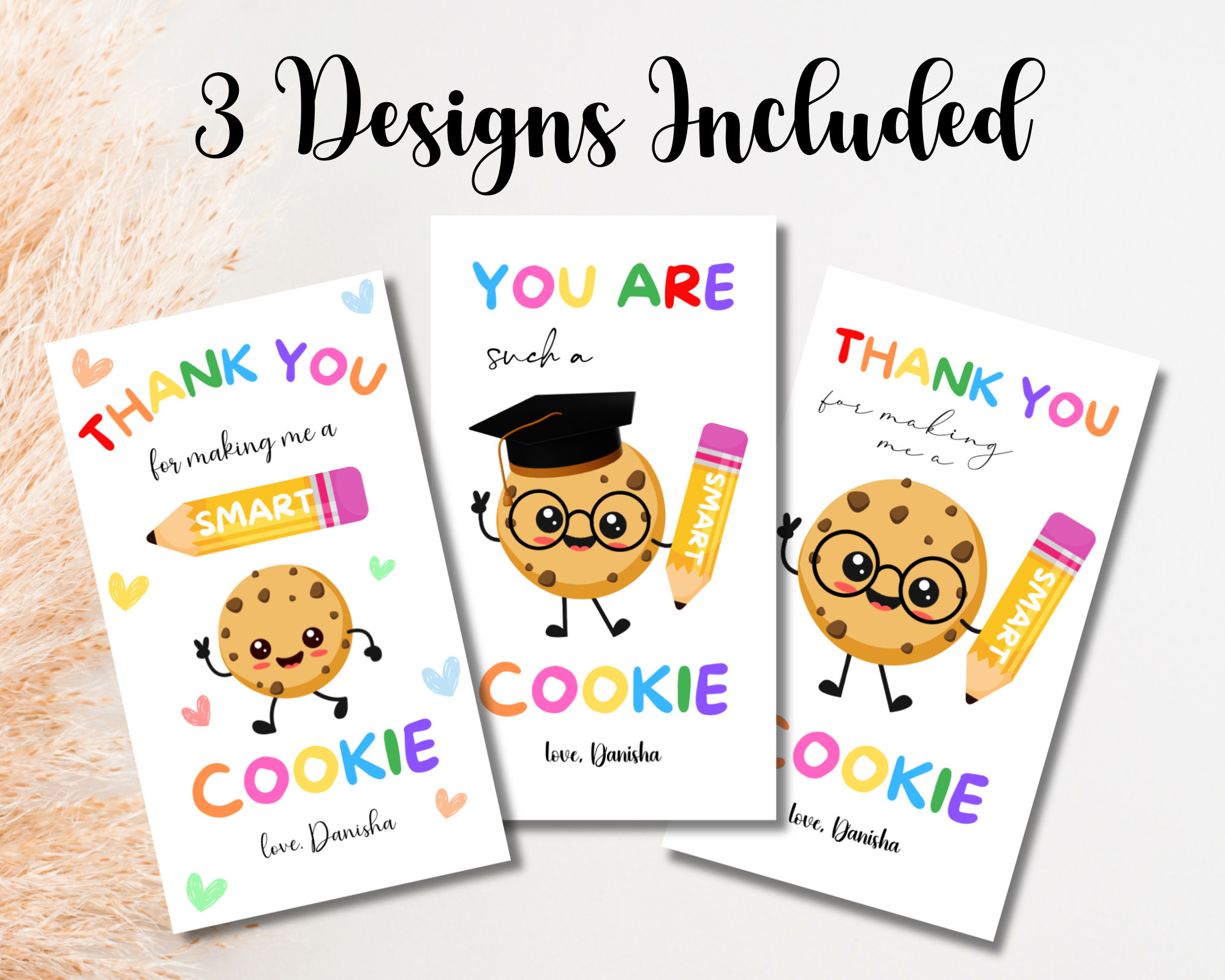 Teacher Appreciation Tag, EDITABLE One SMART COOKIE Tag, Teacher Thank ...
