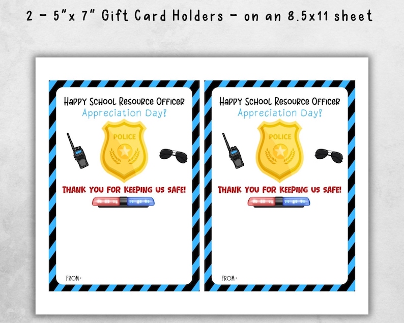 School Resource Officer Card Holder Printable, School Officer Card ...