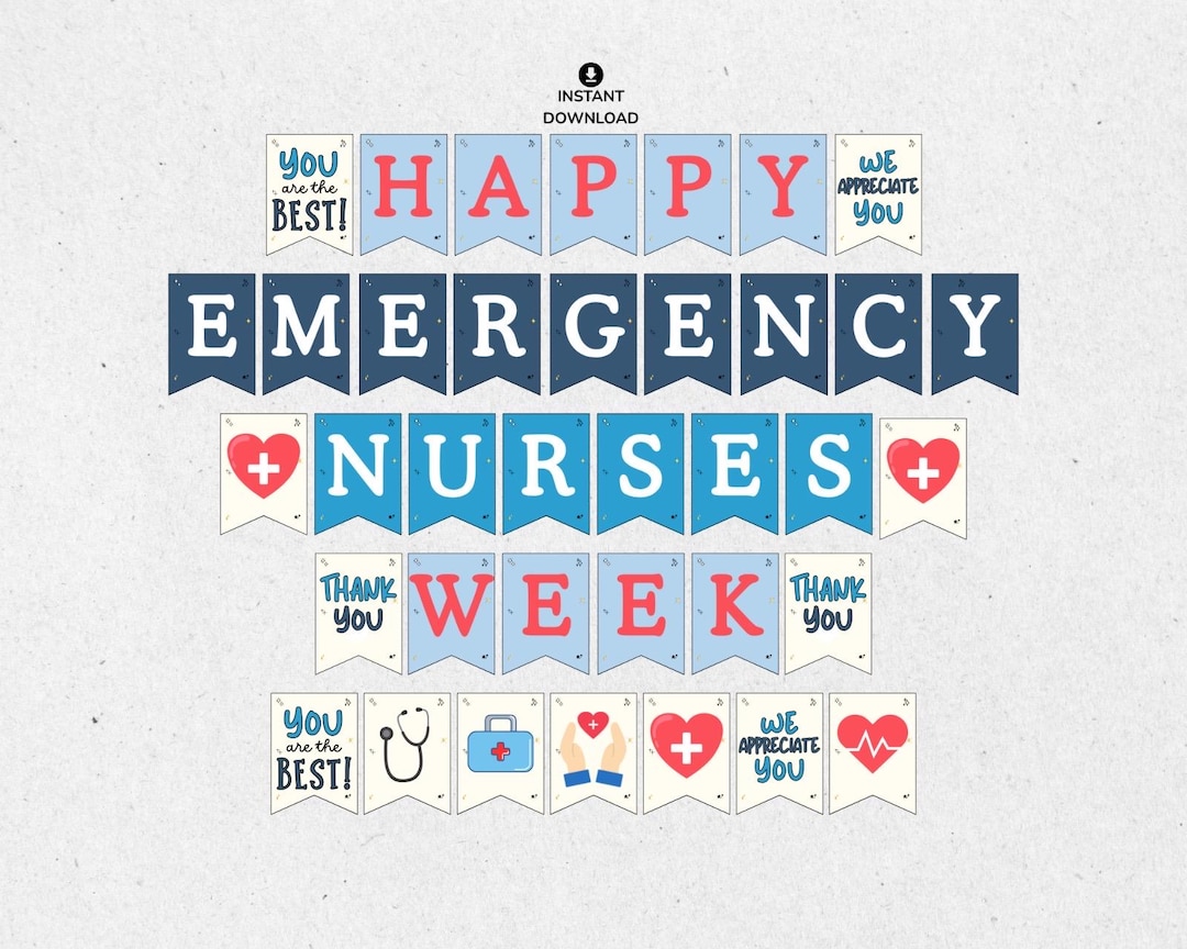 Emergency Nurses Week Banner Printable, Emergency Nurse Week Banner, ER ...