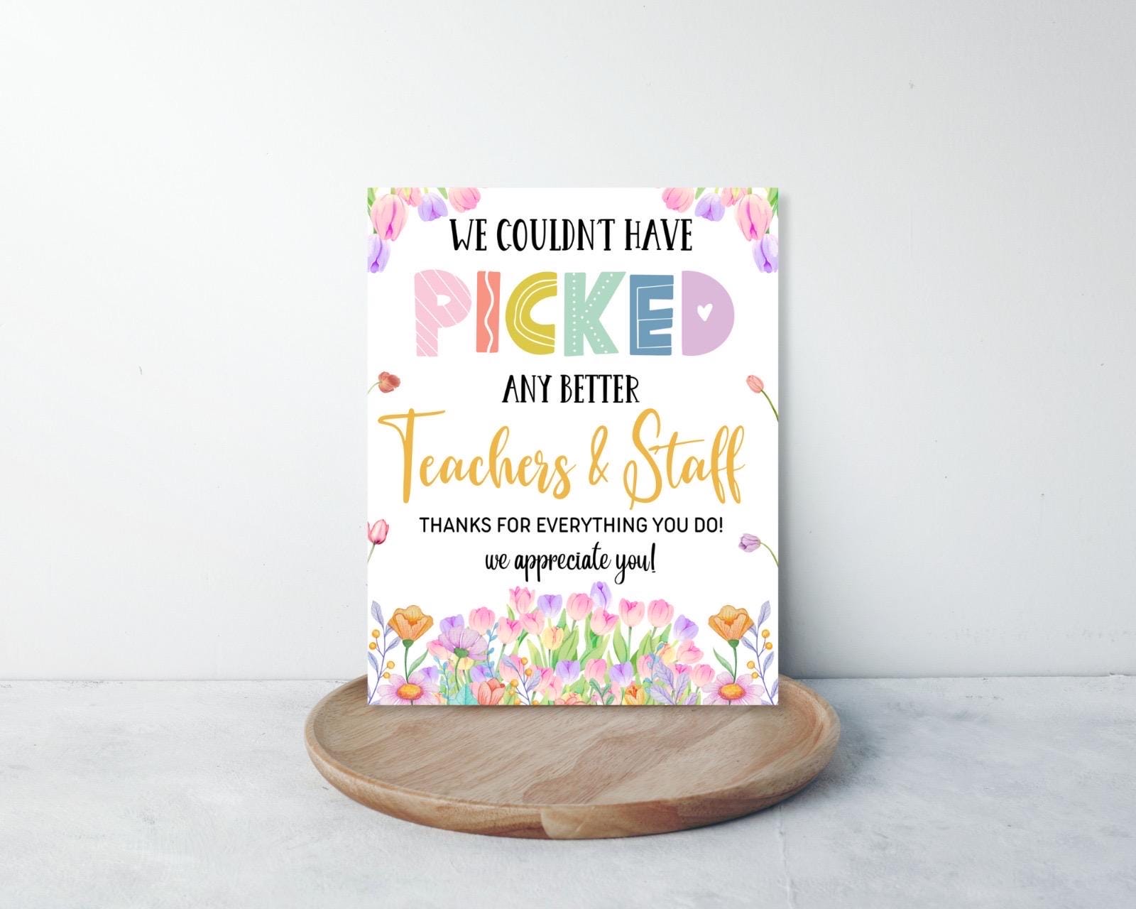 Teacher Appreciation Printable: Floral Garden Theme Thank You Sign ...