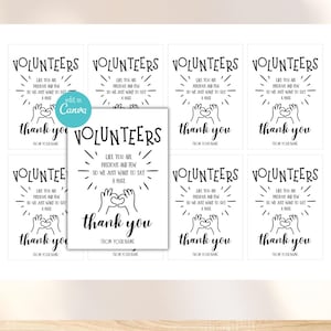 Volunteer Thank You Gift Tag Printable (PDF) - Etsy