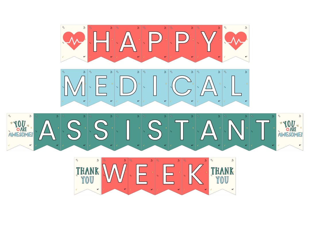 Medical Assistant Day Printable Banner, Happy MA Day Banner, Medical ...